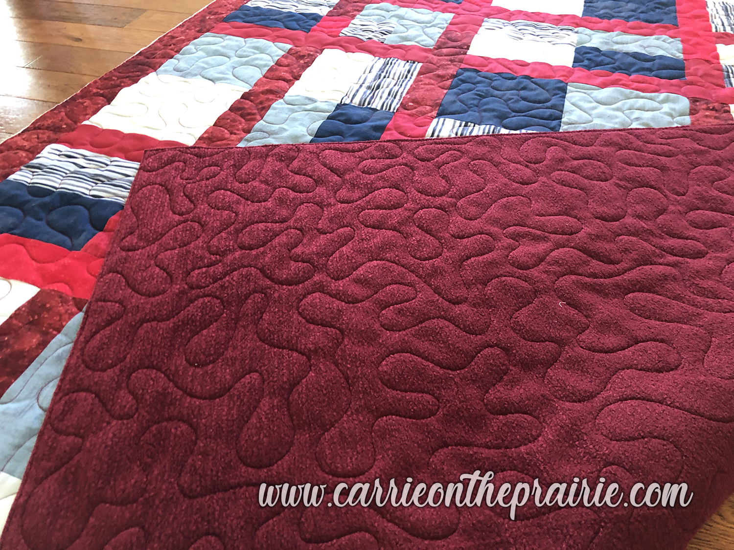 Carrie On The Prairie: Plaid Red & Blue Quilt