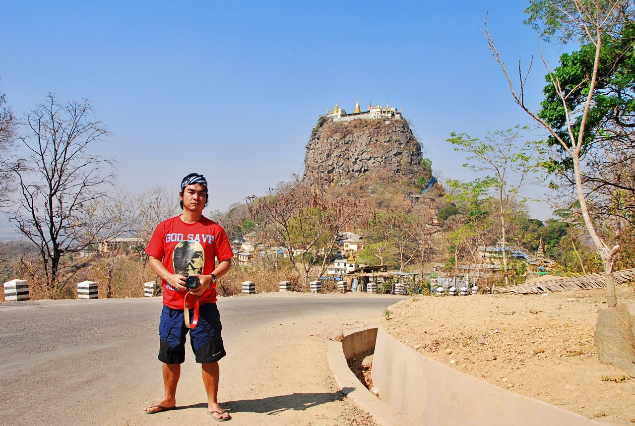 Monkey Filled Stairway to Taung Kalat Monastery, Mount Popa | Myanmar ...