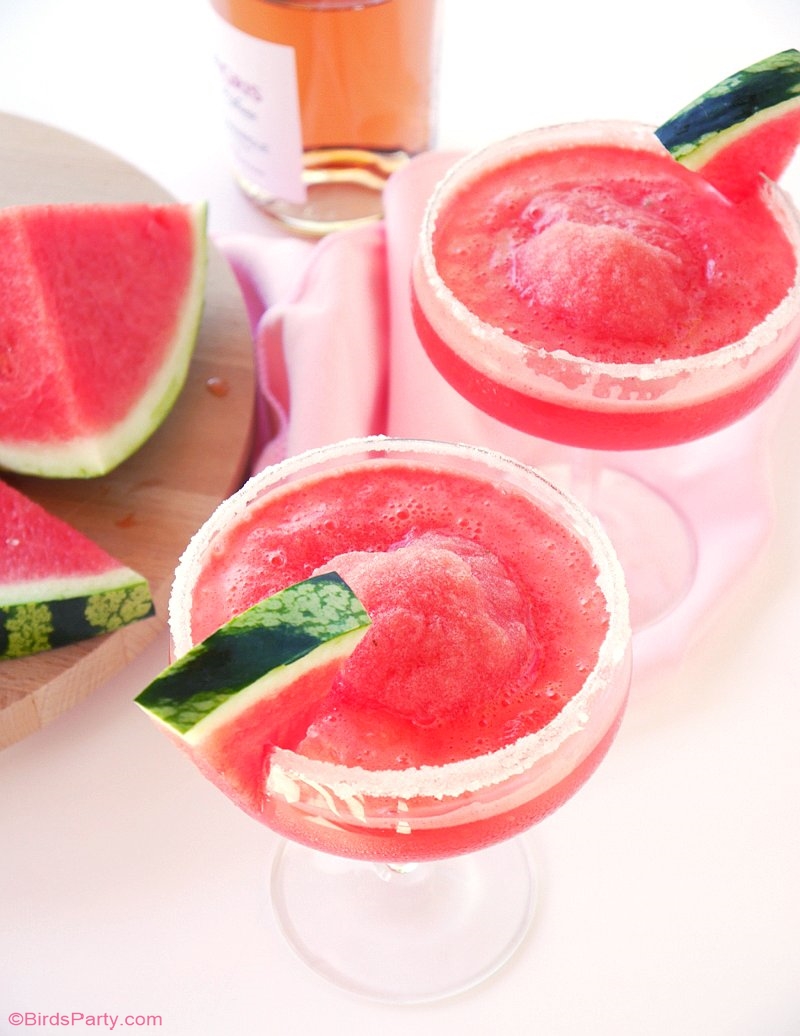 Watermelon & Rosé Granita Cocktail - Party Ideas | Party Printables Blog