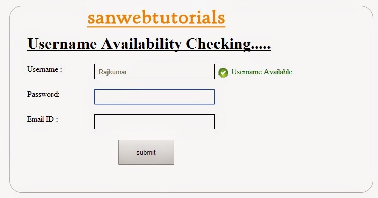 check username availability using php and ajax check username availability using php and ajax