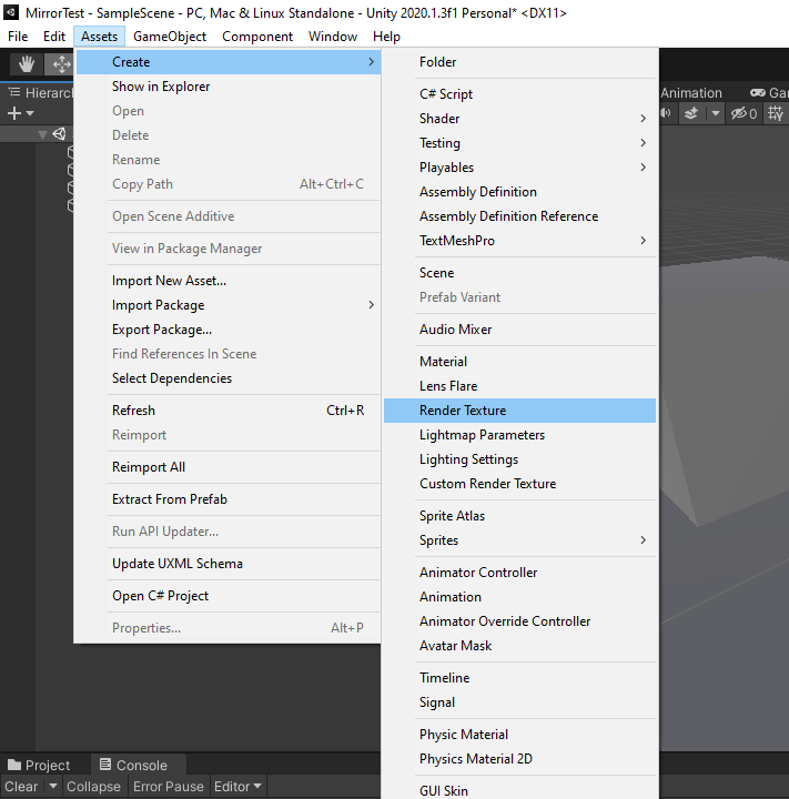 Unity3D mirror using camera and RenderTexture