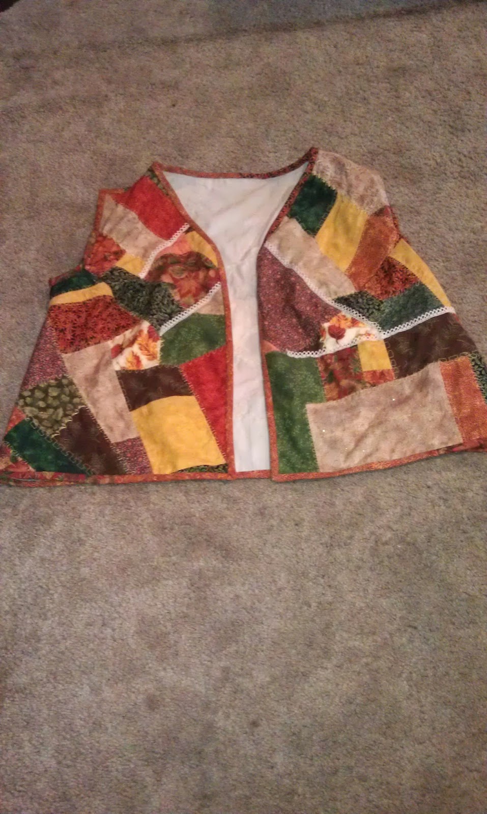 Jo's Craft Journey: Crazy quilt vest