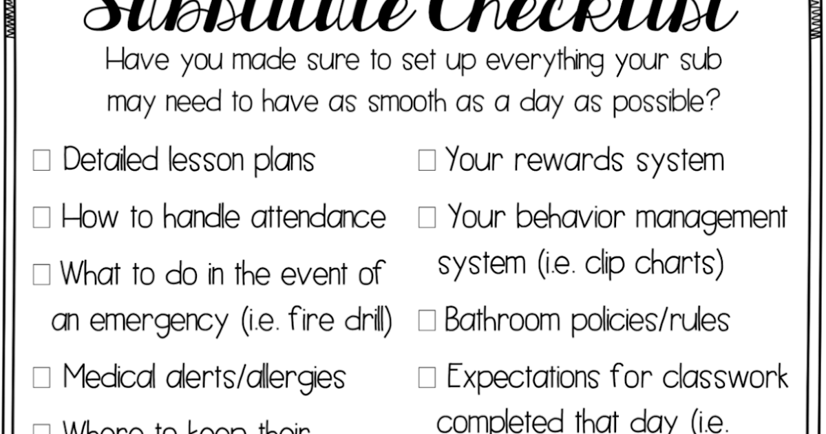 Read Like A Rock Star! : Planning for a Substitute: Helpful Tips and a ...