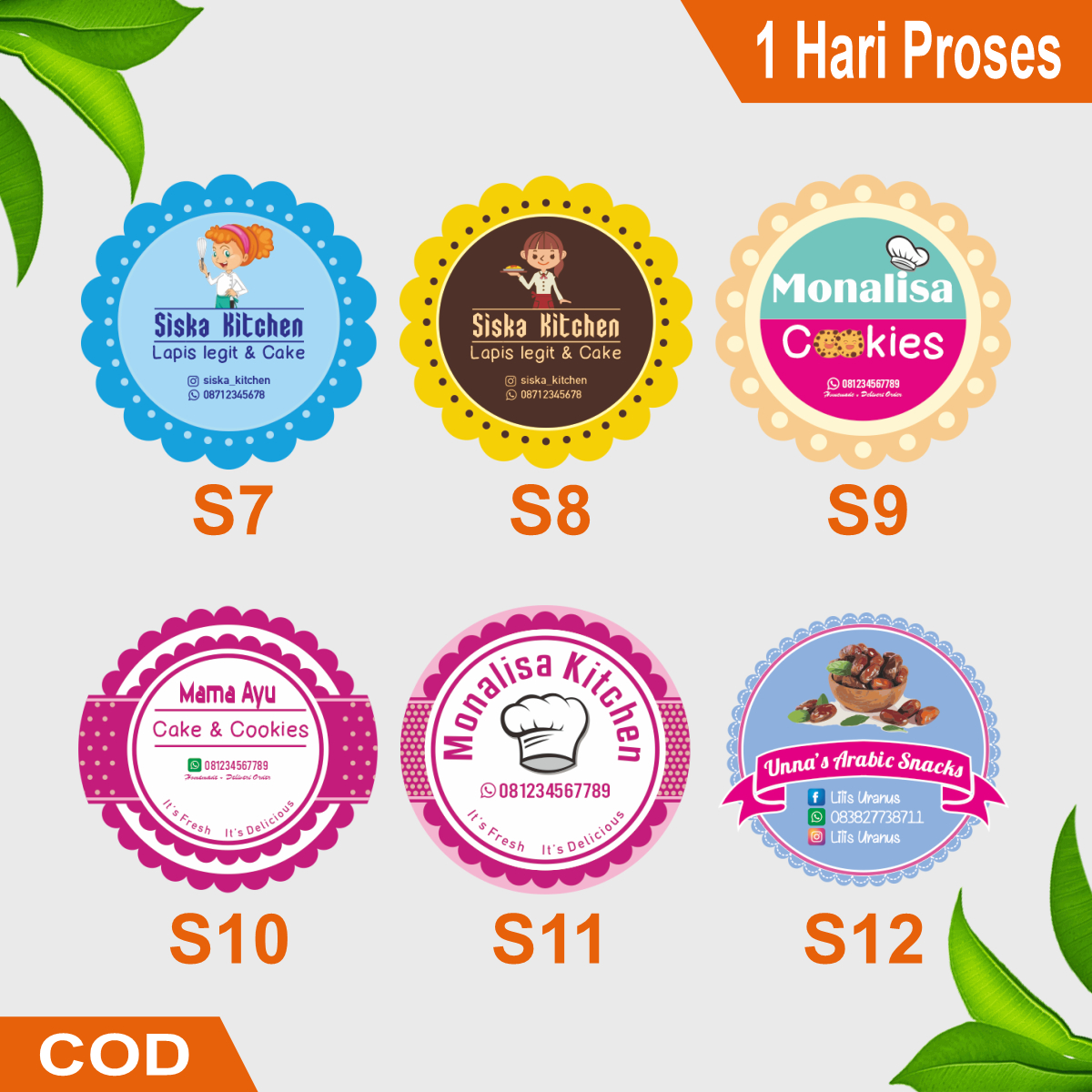 CETAK STIKER LABEL BULAT, LABEL NAMA, LABEL MAKANAN, TOPLES KEMASAN ...