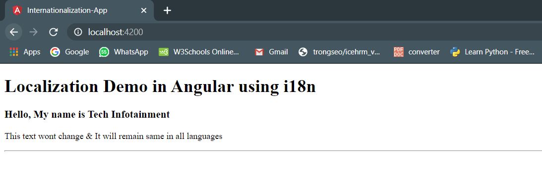 Localization Using i18n Tools | Angular 9