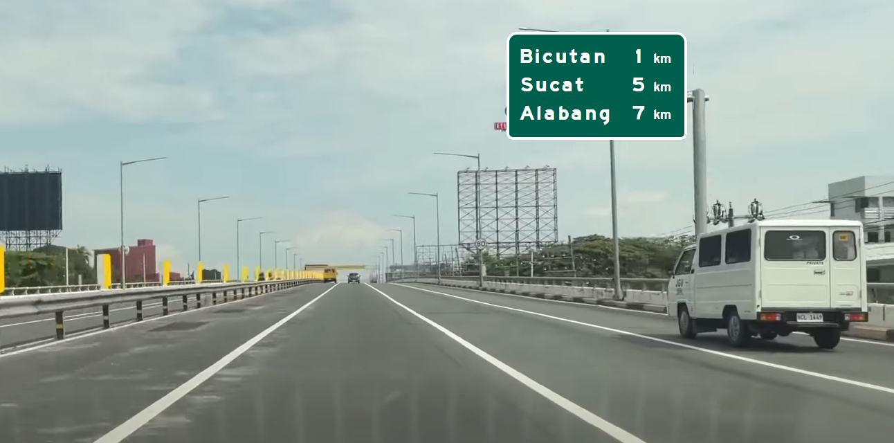 Skyway sign design visualizer - Southbound (Libis Baesa to Alabang)