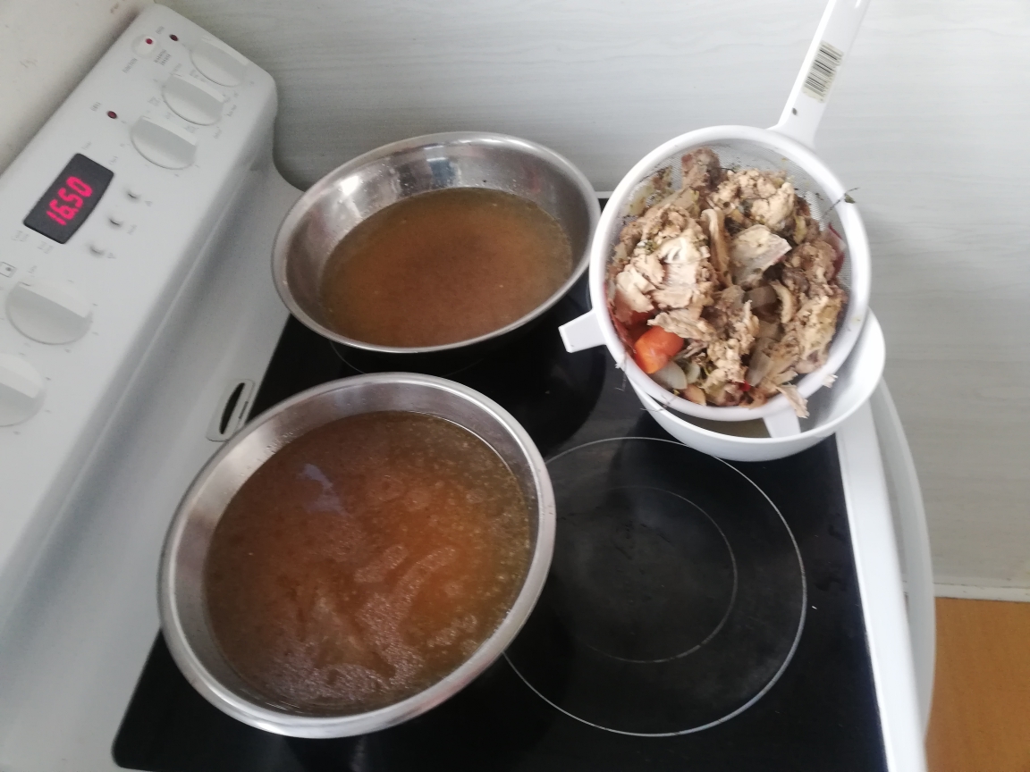 Bim to AM: Chicken & Pork Stocks & Guanciale (cured pig cheek)