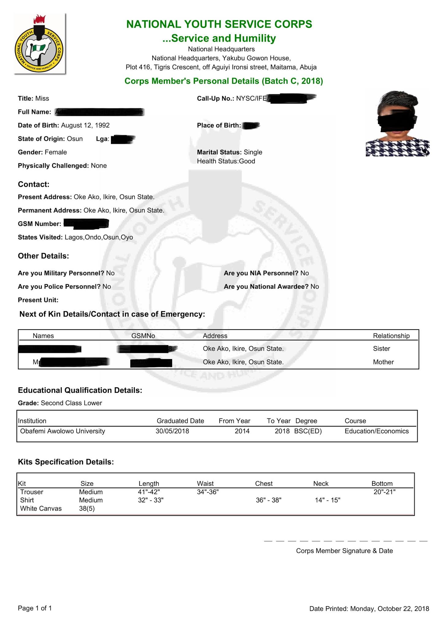 How to Print NYSC Green Card Online. Step-By-Step Guide - School Contents