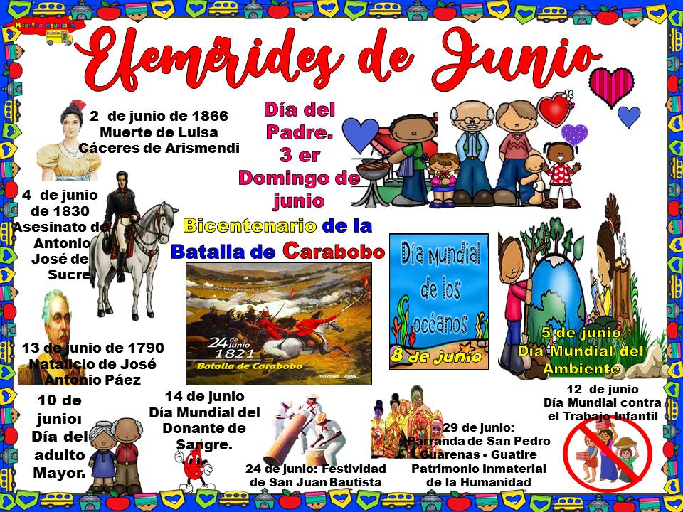 EFEMÉRIDES DEL MES DE JUNIO.
