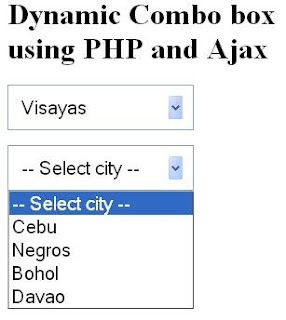 Dynamic Combo box using Ajax and Php ~ PinoySourceCode