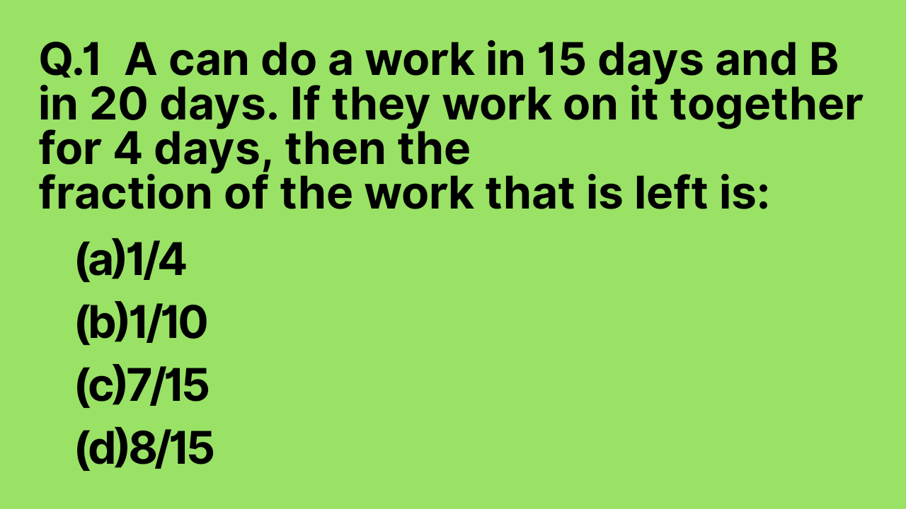 SSB OIR TEST- TIME & WORK PRACTICE SET- 1 | Exam Crack Official