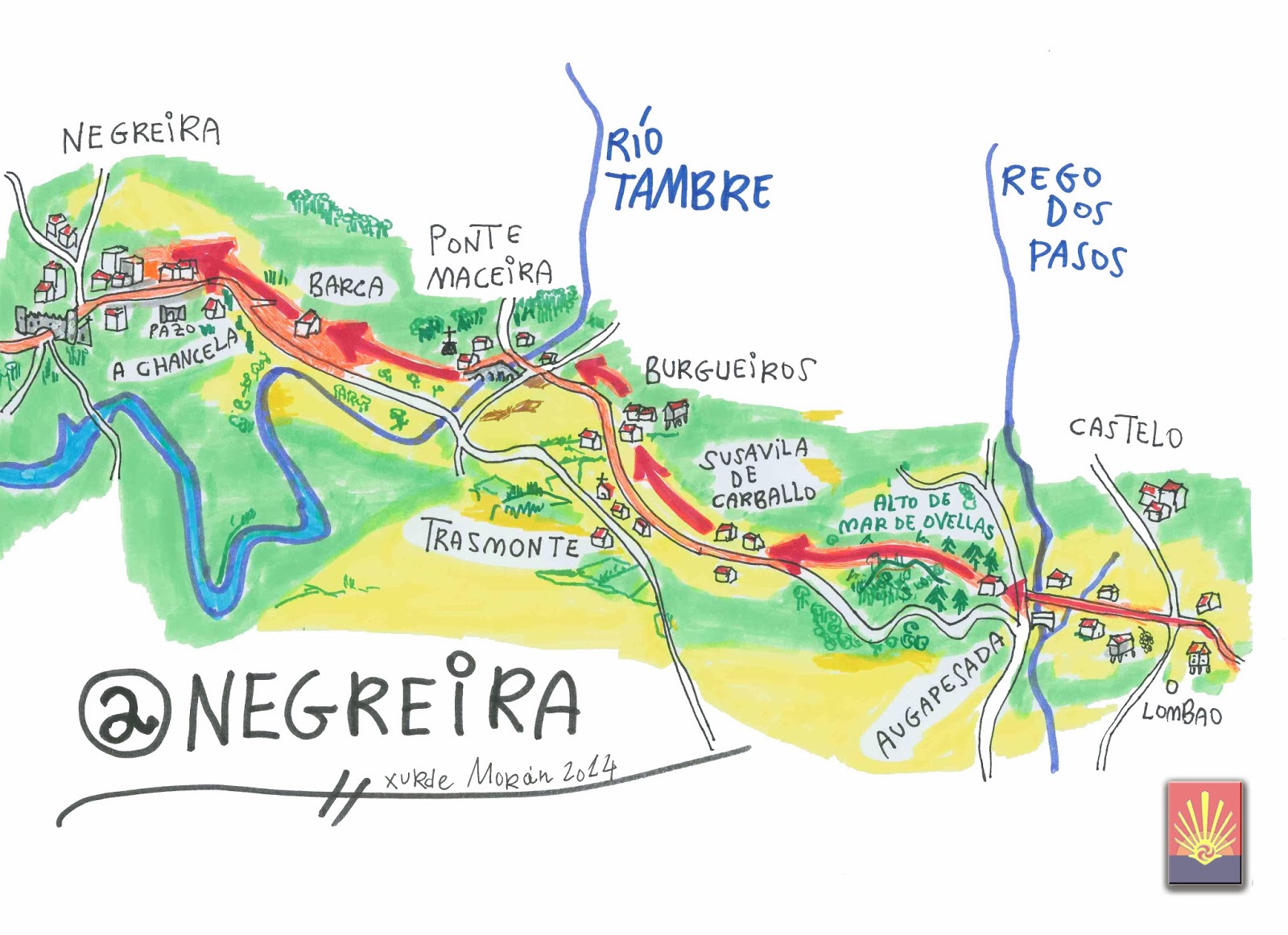 Xurde Morán: Mapas del Camino a Fisterra y Muxia : Etapa 2 "Negreira"