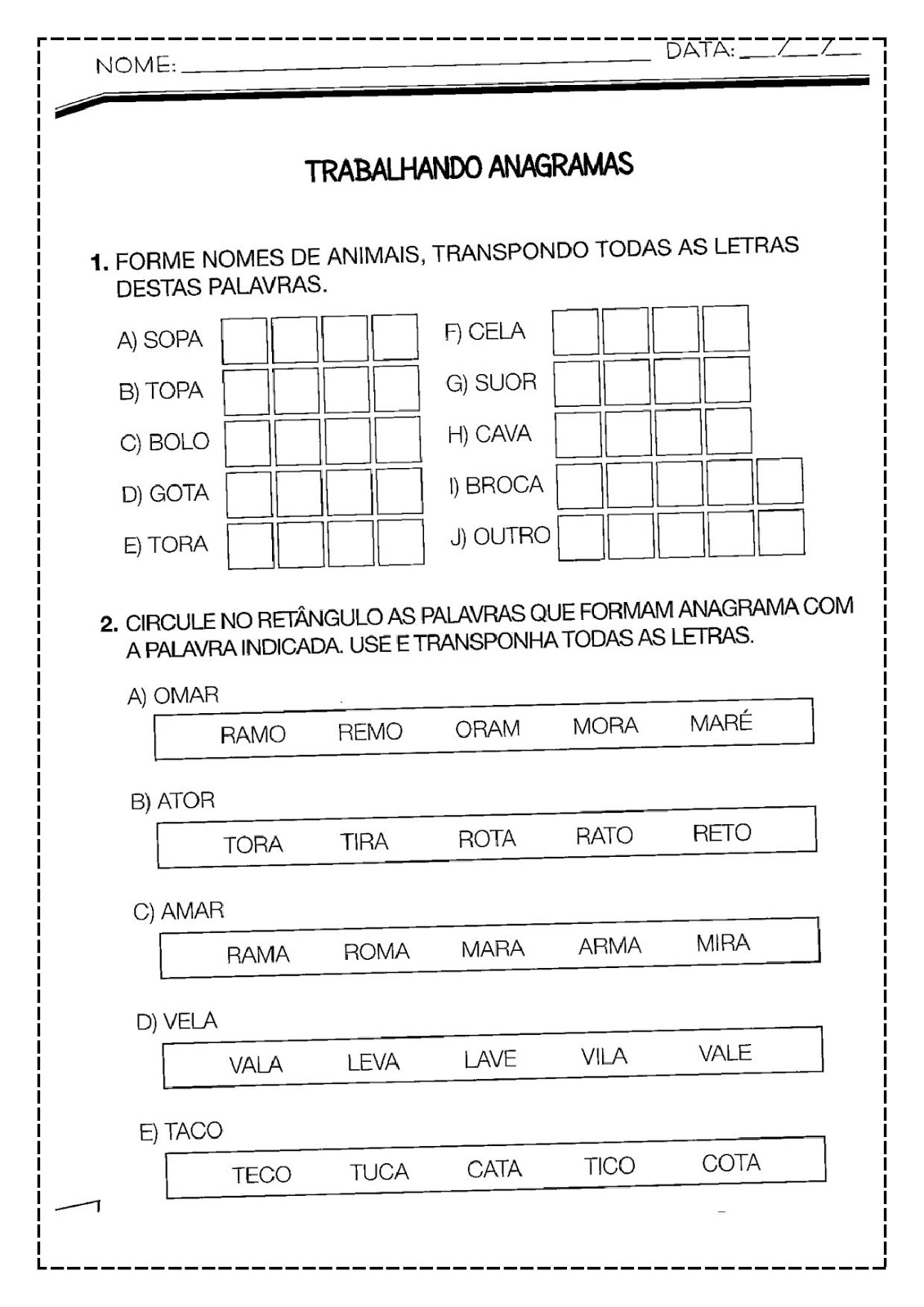 Repassando Anagrama e palíndromo