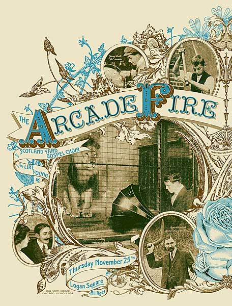 Flyer Goodness: Arcade Fire Posters by Burlesque of North America