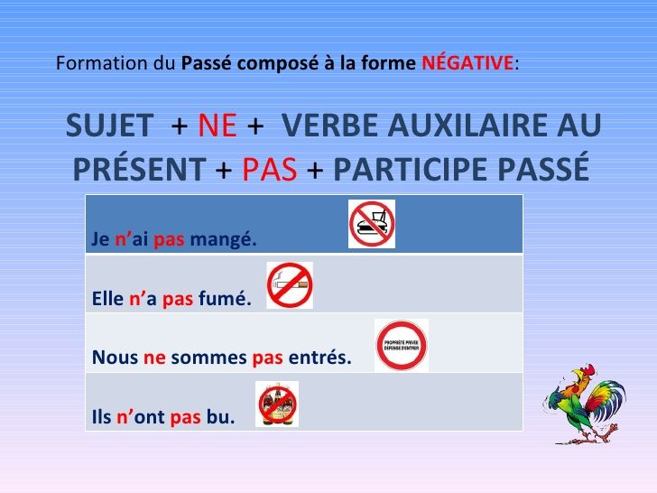 FLE Pour Tous LE PASS COMPOS DANS LA PHRASE N GATIVE fle-pour-tous-le-pass-compos-dans-la-phrase-n-gative