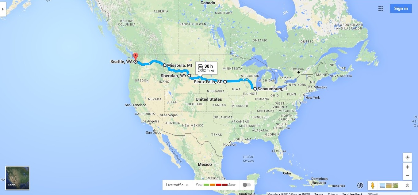 Vacation Diaries : Road Trip- Chicago to Seattle- Nov 3 to 6