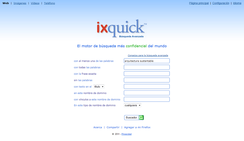 GREEN ARQ: IXquick
