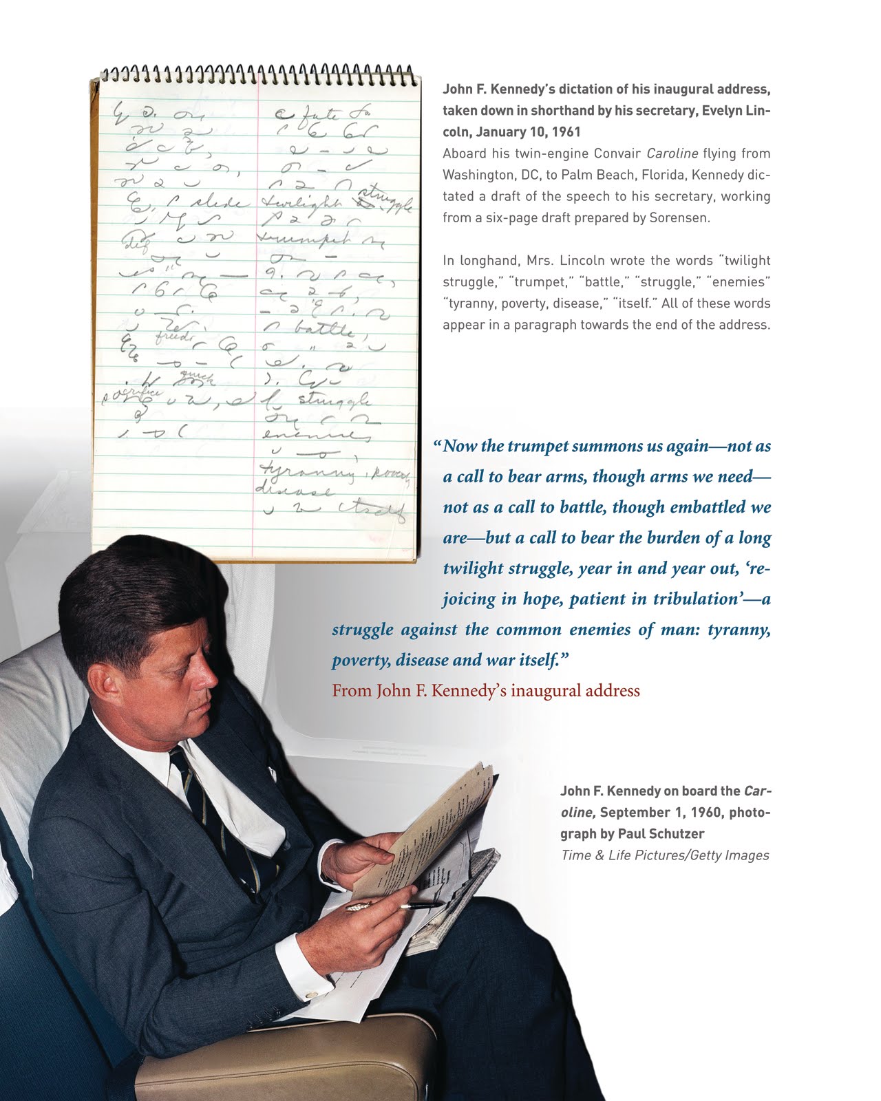 kennedydetail: History of John F. Kennedy's Inaugural Address