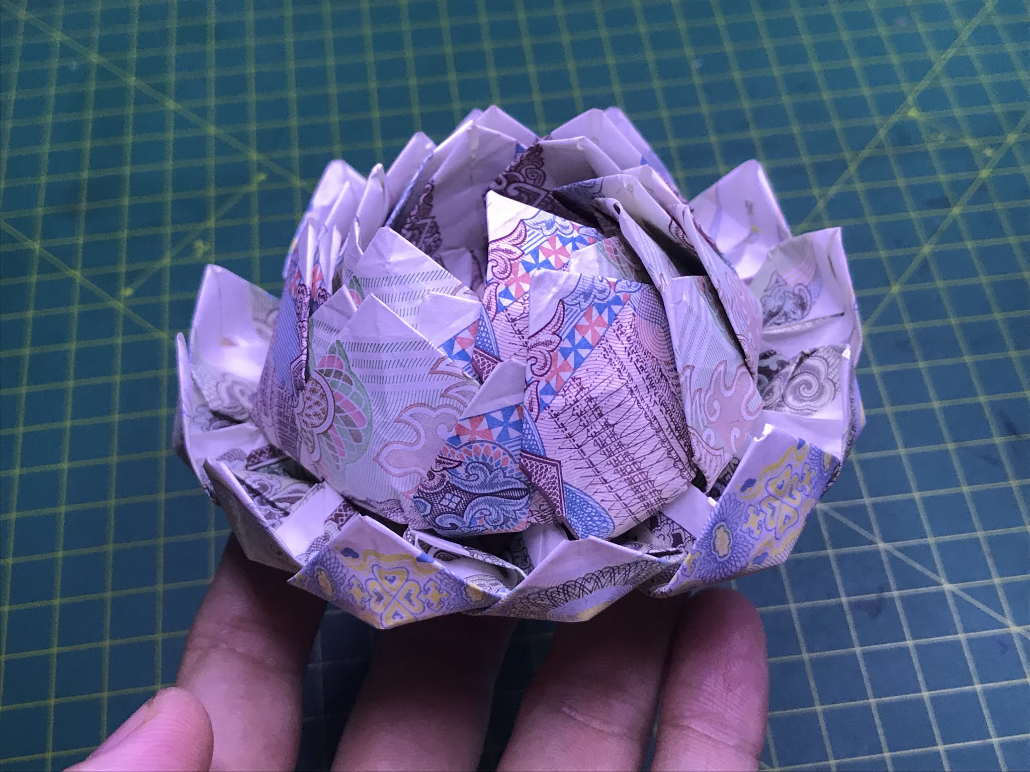 origami hướng dẫn cách làm hoa sen bằng tiền giấy money origami flower ...