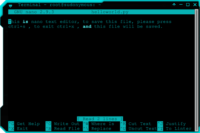 How to edit text file in terminal nano - dasblu