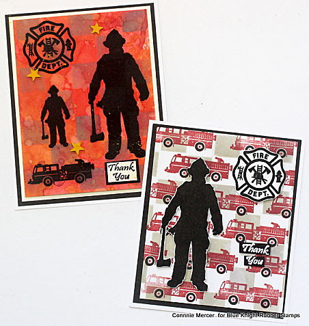crafty goodies: Fireman Silhouette Stamp by Blue Knight Rubber Stamps~