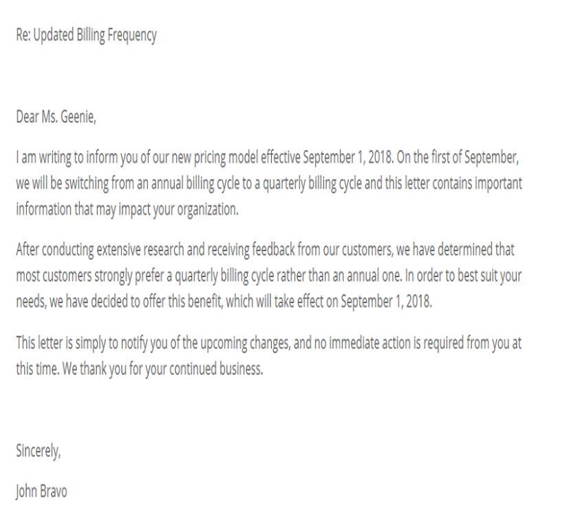 Business Letter Format Re Line - Birthday Letter