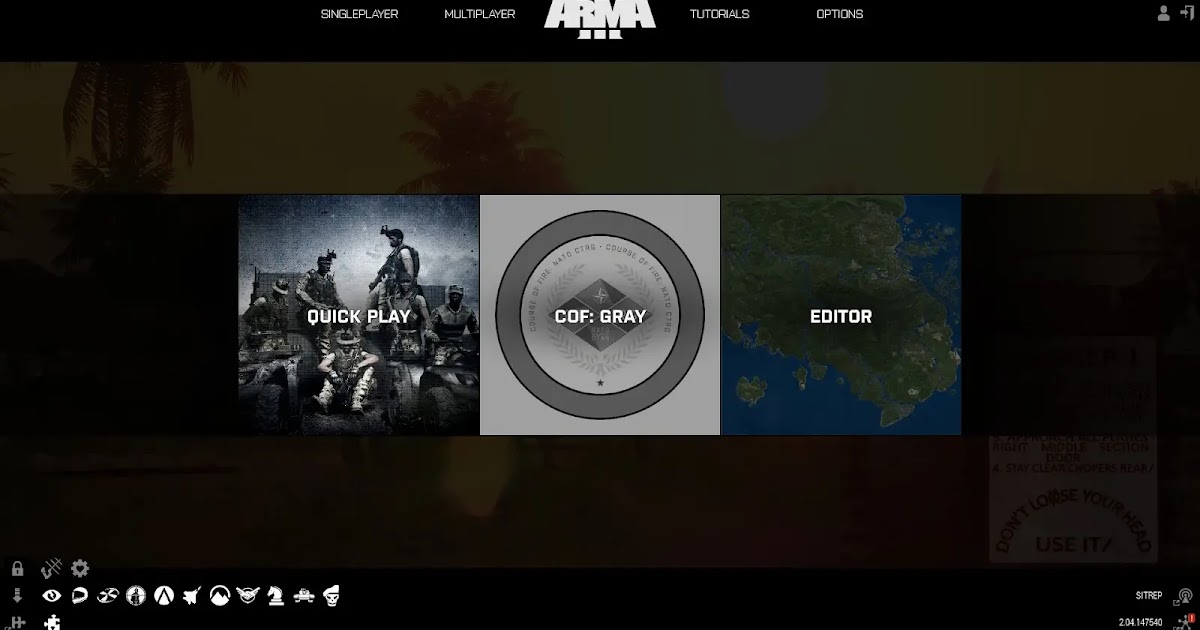 ベトナム戦争 CDLC のメインメニュー画面を元に戻す Arma 3 用の S.O.G. Prairie Fire Vanilla Main ...