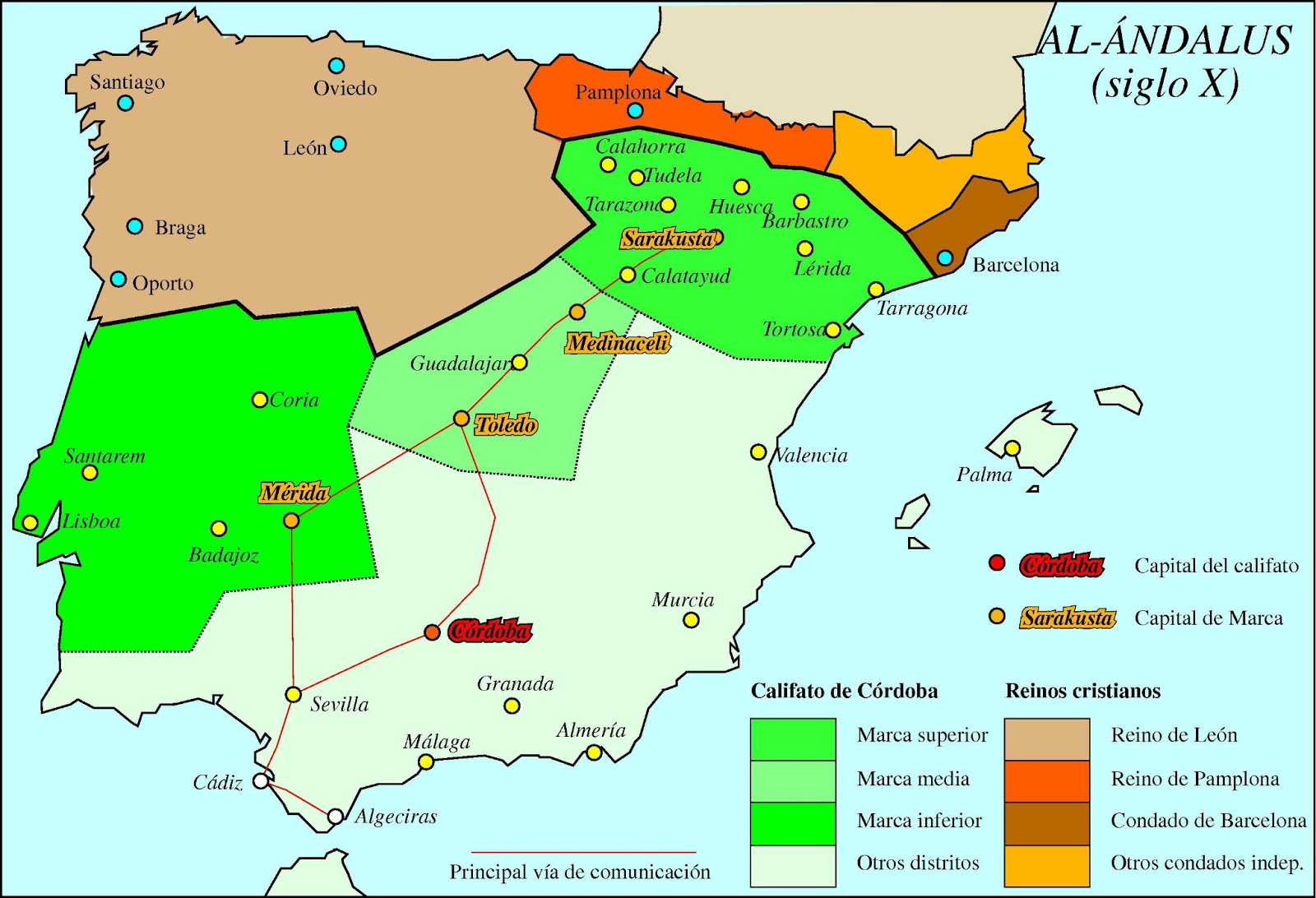 084+Al+Ándalus.jpg (1600×1092) | Map of spain, Al andalus, Iberia