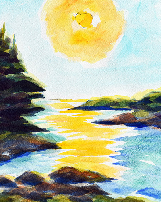 The Art of Bruce: Sun Dropping by Sand Beach, Stonington