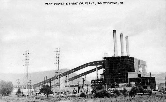 Valley Girl Views: Aerial View Of PP& L Plant Construction in Shamokin Dam