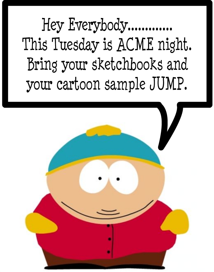 165-166: ACME Reminder and Sample Jump cartoon board