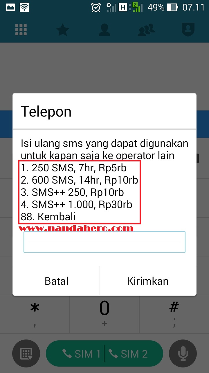 √ Paket SMS Tri Rp10000 Dapat 600 SMS ke Semua Operator - Nanda Hero