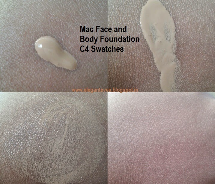 Review, Swatches of MAC Face and Body Foundation in shade C4 - Elegant Eves