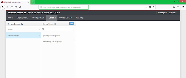 MiddlewareBox: JBoss EAP 7 - DOMAIN DEPLOYMENT - GUI CONSOLE MODE.