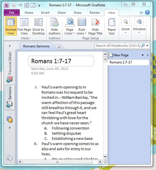 Andy's Awakenings: OneNote on computer and on iPhone