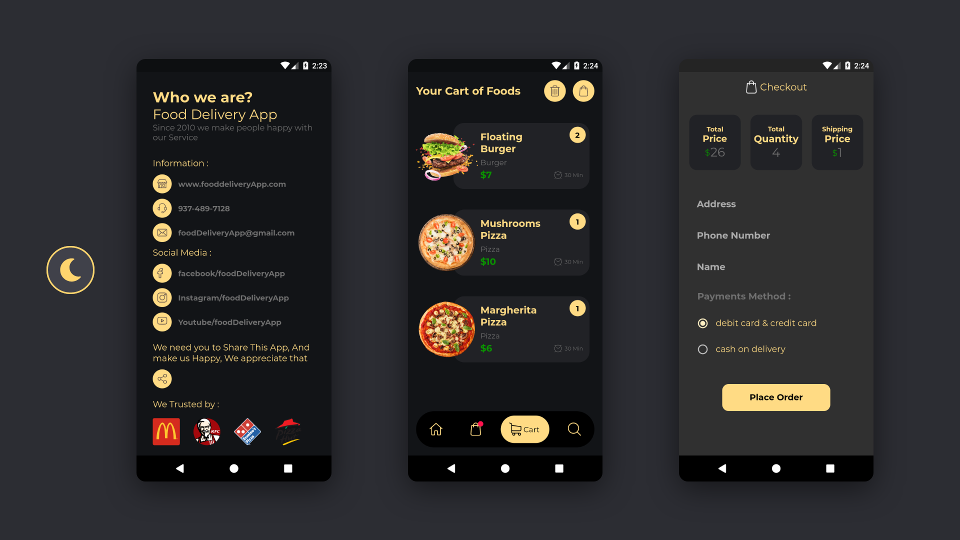 Food delivery App Flutter & Firebase ( Android & ios )