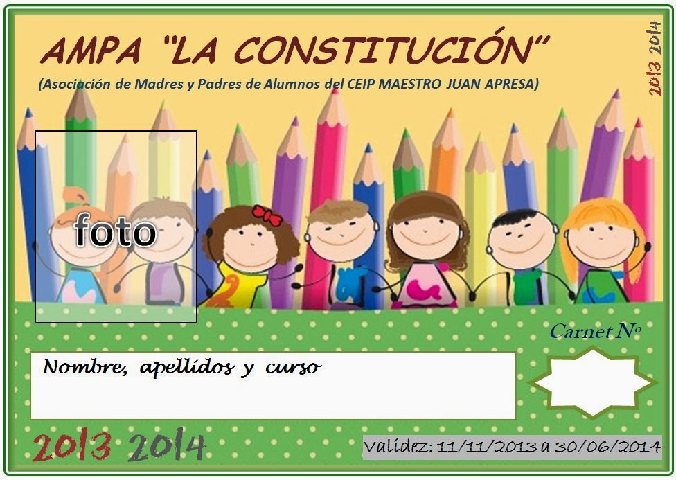 AMPA LA CONSTITUCIÓN : CARNET AMPA