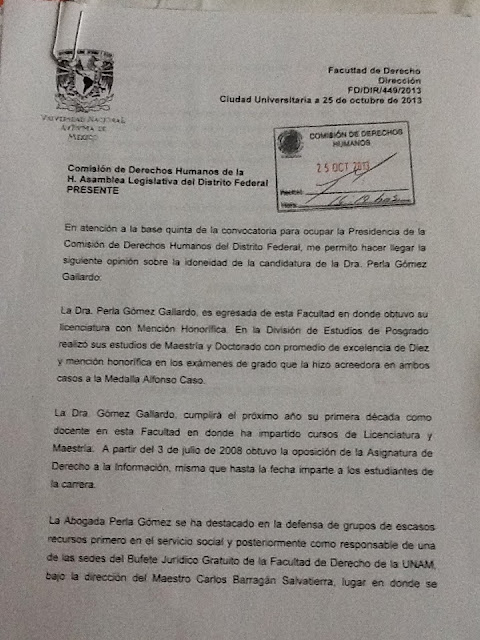 TODOS POR EL DERECHO DE LA INFORMACIÓN: Carta de apoyo de la Facultad ...