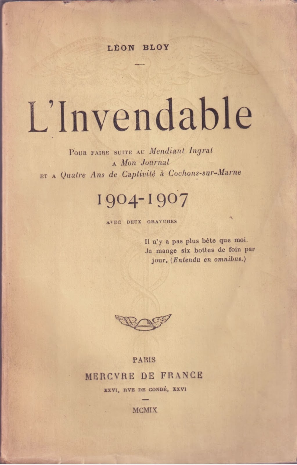Léon Bloy: L'Invendable