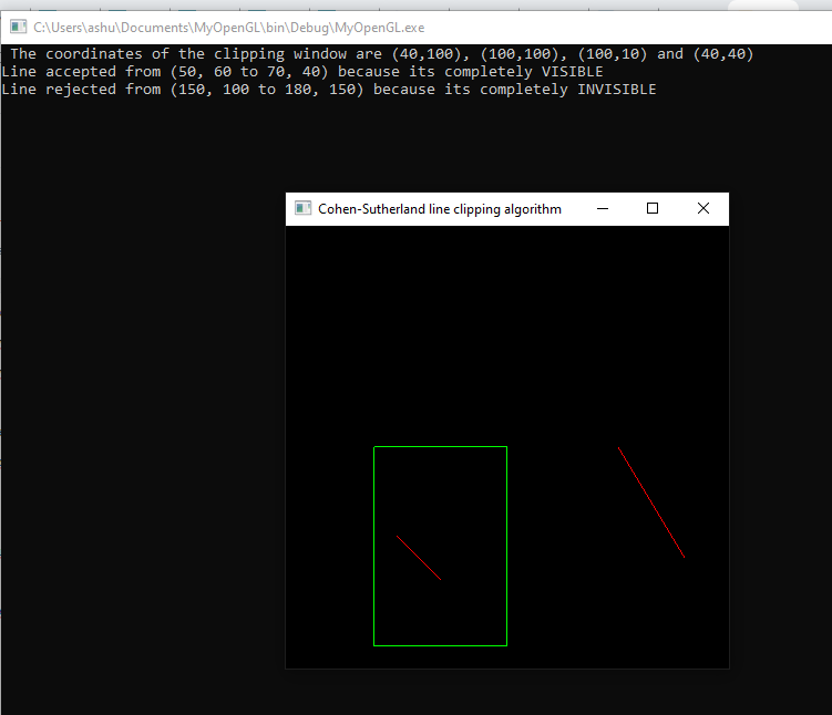 Codelybrary: Cohen Line clipping algorithm