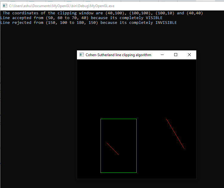 Codelybrary: Cohen Line clipping algorithm
