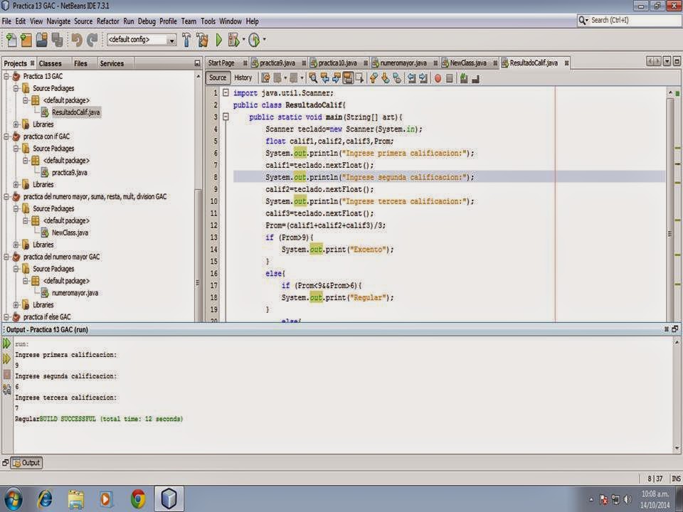 Puroguramo O Programar Programa En Java Con If Else Calificaciones