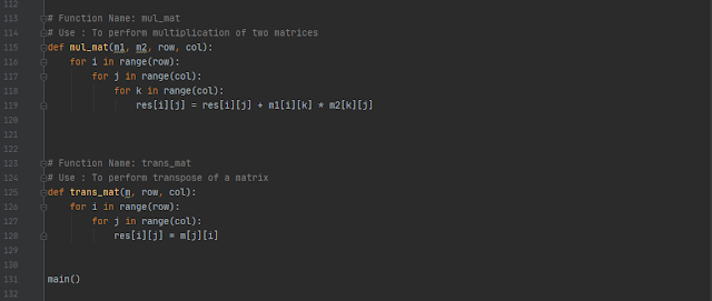 DATA STRUCTURES AND ALGORITHMS: Group A Python Program for Matrix ...