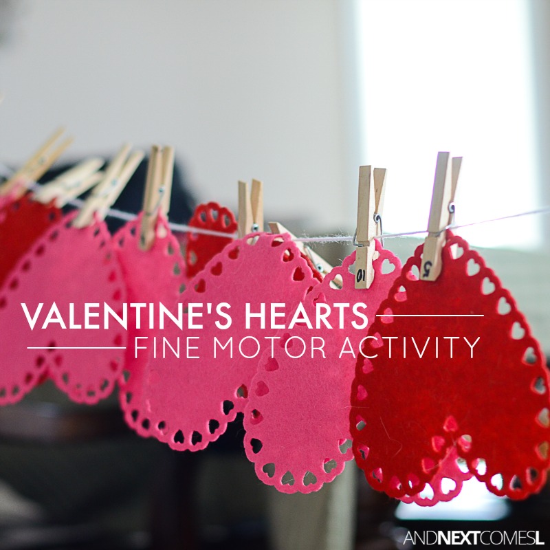 Valentine's Hearts Fine Motor Activity {Fine Motor Fridays} | And Next ...