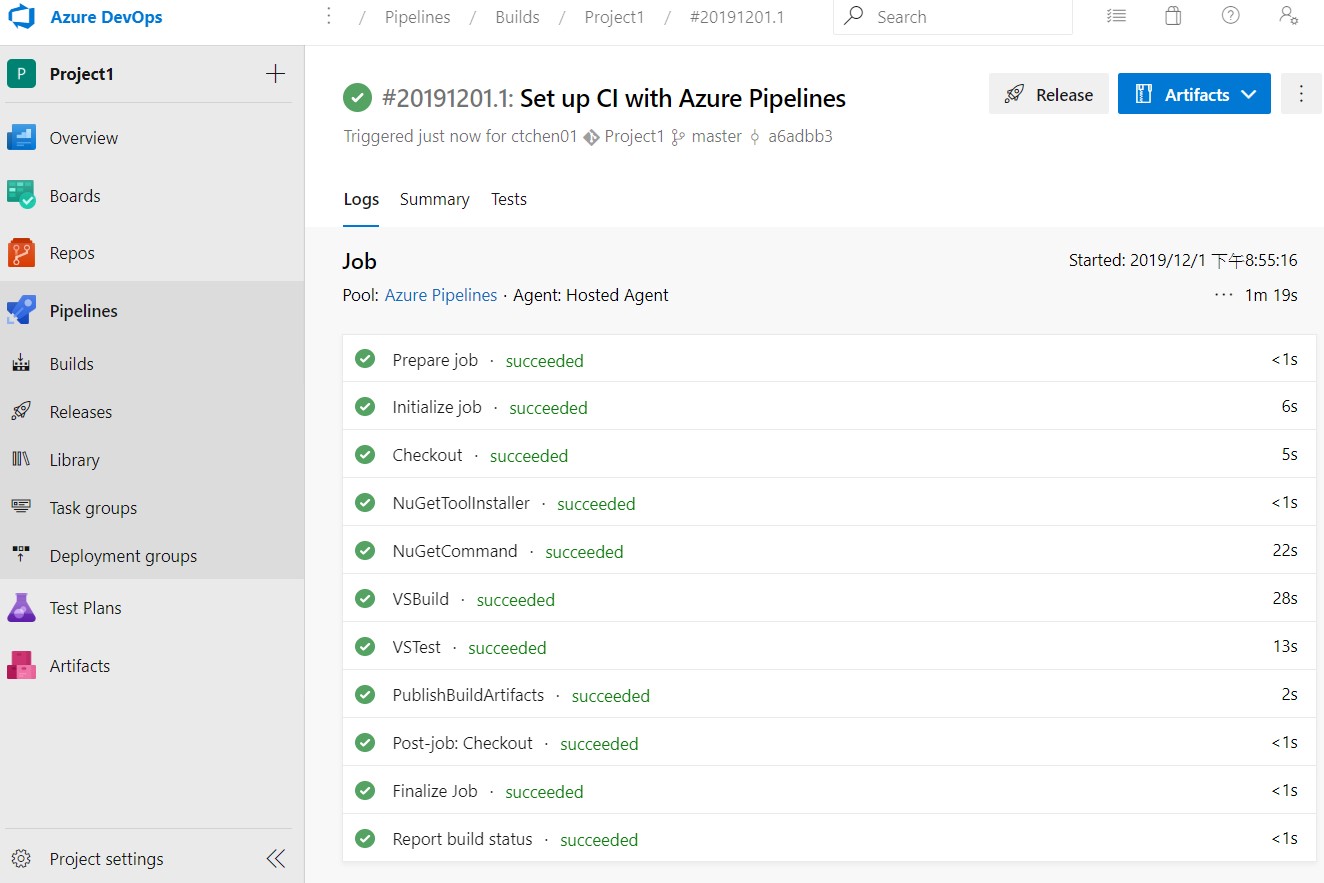 Brad Chen's Developer Blog: Azure DevOps Quick Start
