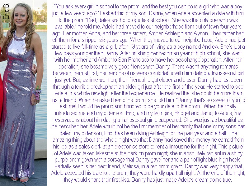 Eric's Transgender Captions: Adele's Prom Dream Come True