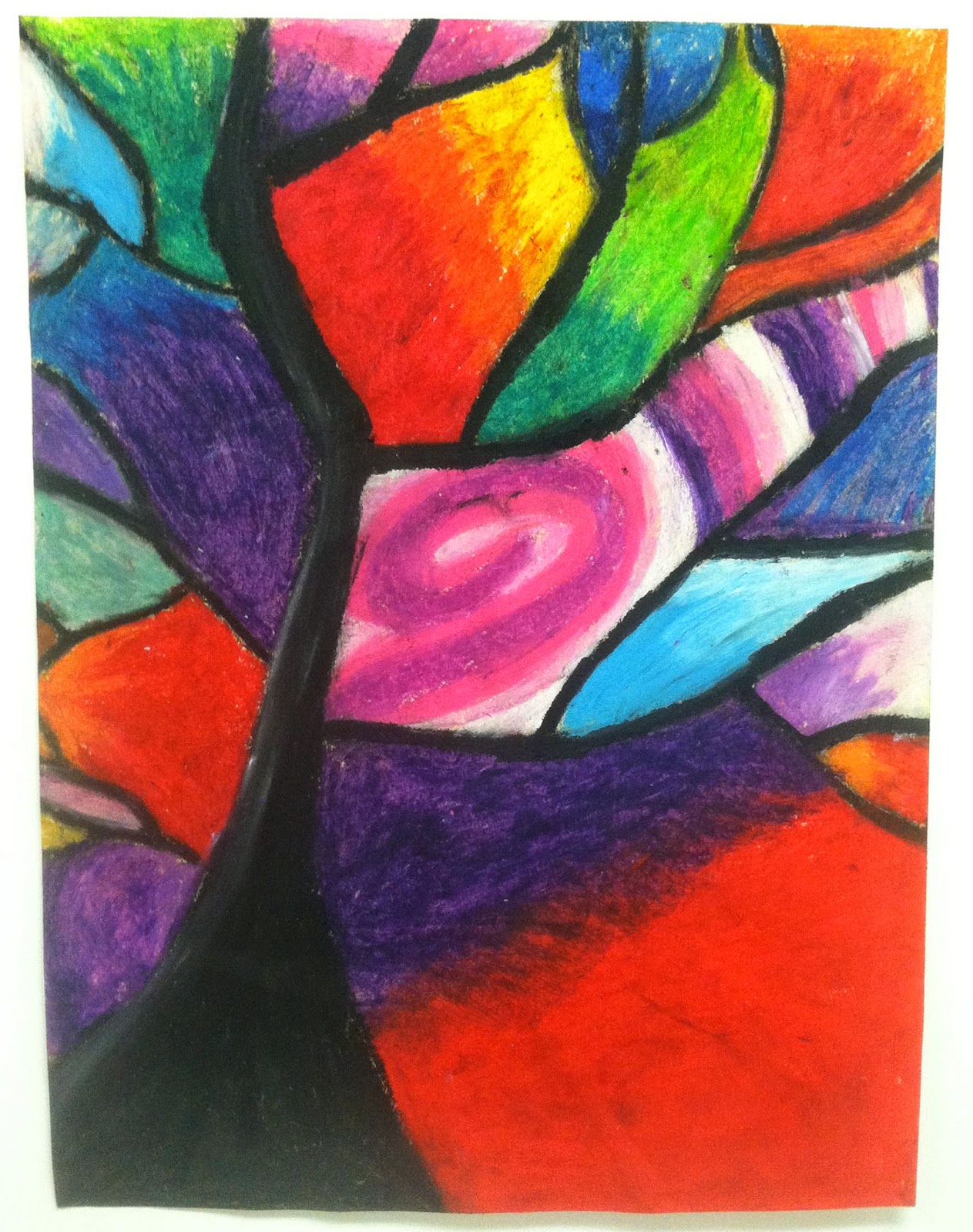 Mr. D's 5th and 6th Grade Art: 6th Grade "Fall Tree" Oil Pastel Drawings