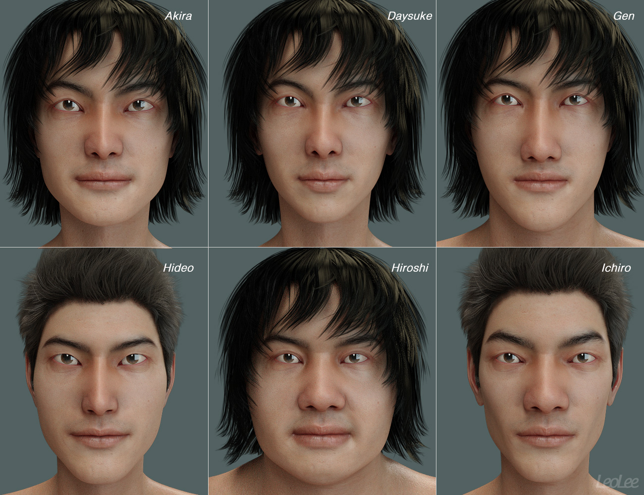 Leo Lee: Japanese Face and Body Shapes for Genesis 3 and 8 Male