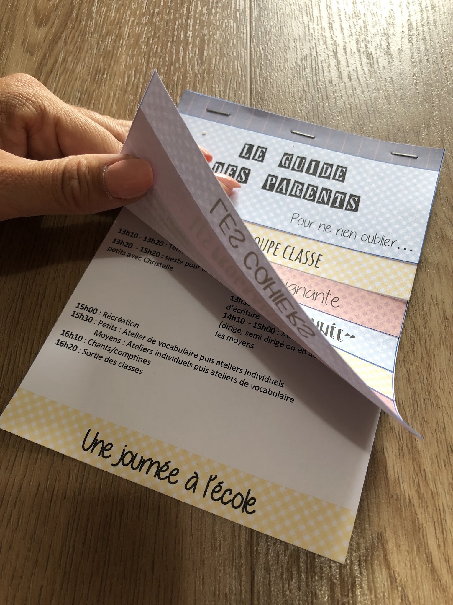 Lapbook (ou flipbook) de rentrée pour les parents