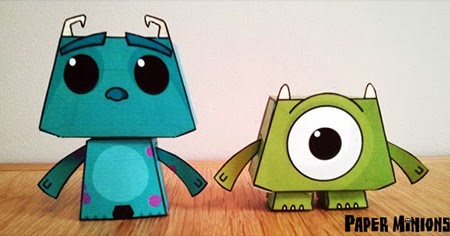 Monsters Inc. : Sully and Mike Paper Toys | Paperized Crafts